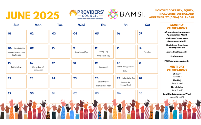 Check out our monthly DEIJA celebrations calendar for June! | Providers ...