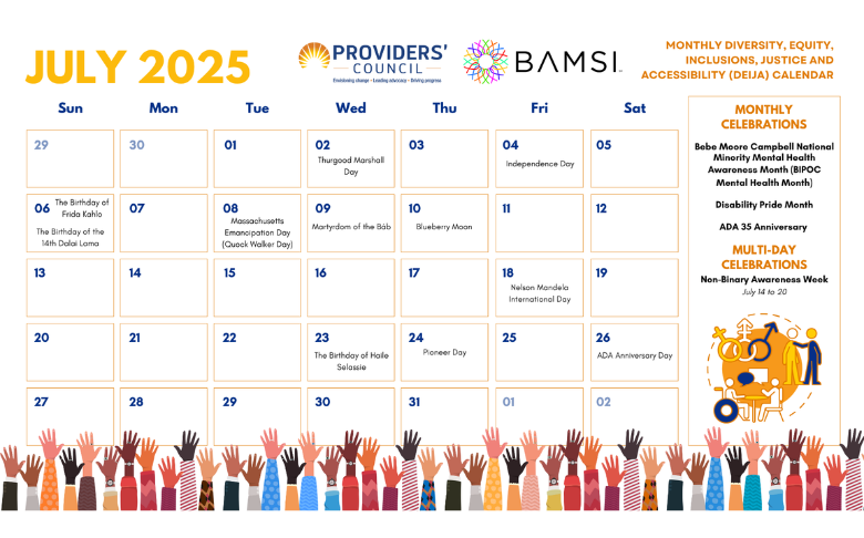 Check out our monthly DEIJA celebrations calendar for July! | Providers ...